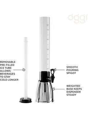 Dining | Beer Tower Drink Dispenser 26l 88oz W Ice Tube Tap Party Bar ...